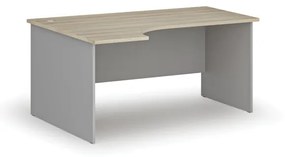 Kancelářský rohový pracovní stůl PRIMO GRAY, 1600 x 1200 mm, levý, šedá/dub přírodní