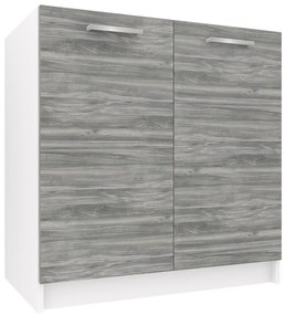 Kuchyňská skříňka Belini dřezová 80 cm šedý antracit Glamour Wood bez pracovní desky  TOR SDZ80/0/WT/GW/0/E