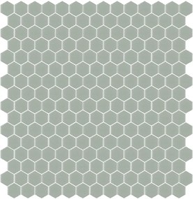 Hisbalit Skleněná mozaika šedá Mozaika 108A SATINATO hexagony 2,3x2,6 (33,33x33,33) cm - HEX108ALH