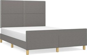 Rám postele bez matrace tmavě šedý 140 x 190 cm textil 3124969