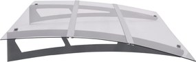 Stříška na dveře stříbrná a průhledná 150x90 cm PET 144829