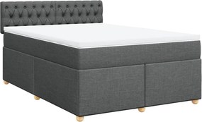 Box spring postel s matrací tmavě šedá 160x200 cm textil 3286739