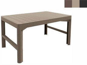 ROJAPLAST Multifunkční zahradní stůl - ALLIBERT LYON RATTAN, 116x72 cm, plastový Barva: hnědá