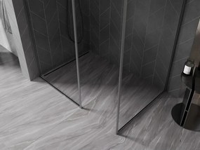 Mexen Kioto-F sprchová stěna Walk-in s rámem 125 x 100 cm, transparentní 8 mm, gun metal - 800-125-202-04-95-100