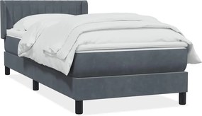 Box spring postel s matrací tmavě šedá 80x220 cm samet 3318304