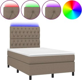 Box spring postel s matrací a LED taupe 120 x 200 cm textil 3135105