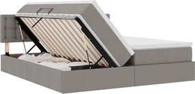 Postel s úložným prostorem s čelo 2 ks Taupe Umělá kůže 3370952