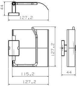Aqualine, APOLLO držák toaletního papíru s krytem, chrom, 1416-20