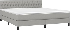 Box spring postel s matrací světle šedá 180 x 200 cm textil 3140313