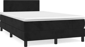 Box spring postel s matrací a LED černá 120 x 190 cm samet 3270143