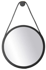Kulaté zrcadlo Mossø s dubovým rámem Barva dřeva:: černá, Průměr:: 40cm