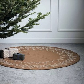 House Doctor Bavlněný koberec pod vánoční stromeček Noel Brown, zelená barva, hnědá barva, textil