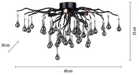 Stropní svítidlo černé ICICLE průměr 60 cm