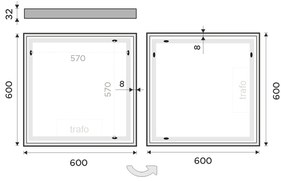 Nimco LED zrcadlo 600x600 - ZP 13066