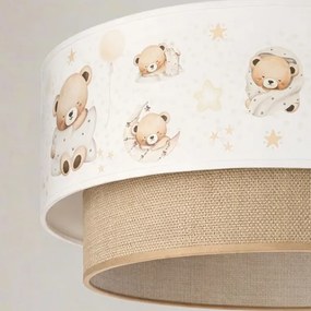 Brilagi- LED Dětský lustr na lanku BOBO 1xE27/60W/230V pr. 40 cm bílá/béž./medv.