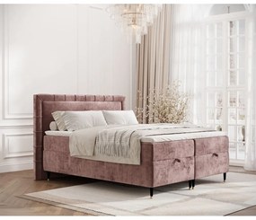 Růžová boxspring postel s úložným prostorem 180x200 cm Voyage – Maison de Rêve