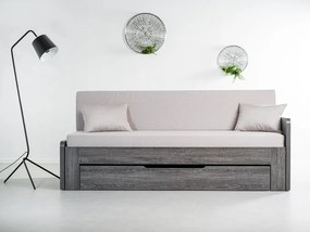 Ahorn Duovita postel s pravou područkou Dekor: Dub hnědý, Rošt: Laťový, Rozměr: 80/150 x 200 cm