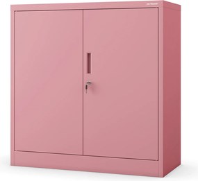 Nízká skříň na spisy a dokumenty, pudrově růžová, 900x930x400 mm: BEATA Fresh Style
