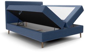 Manželská postel 180 cm Napoli Comfort (modrá) (s roštem, s úl. prostorem). 1082542
