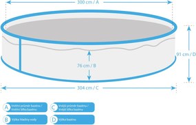 Marimex | Bazén Marimex Orlando 3,05x0,91 m s příslušenstvím - motiv šedý | 10303042