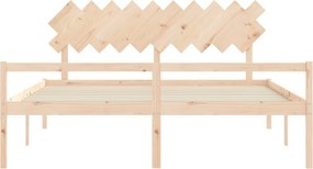 Postel s čelem pro seniory 200x200 cm masivní dřevo 3195566