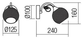 Redo 02-969 - Nástěnná lampa ASPERA 1xE14/28W/230V černá