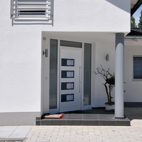 Vchodové dveře bílé 100 x 200 cm hliník a PVC,  3157062