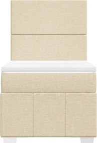 Box spring postel s matrací krémová 90x200 cm textil 3291549