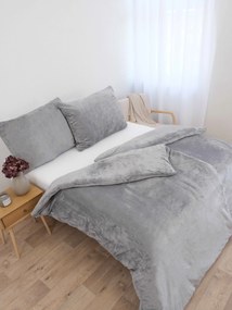 Prodloužené povlečení mikroplyš Exclusive – Laura světle šedá