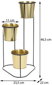 Květináče na stojanu BLOOM 46,5 cm černé