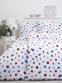 MK Lůžkoviny Francouzské bavlněné povlečení Renforcé - Lesní plody 220 × 200 cm, 2ks 70 x 90 cm