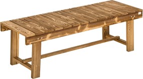 Outsunny Zahradní Lavice, Dvousedadlová Dřevěná Lavice, Zahradní Nábytek, Rustikální Lavice, Masivní Dřevo, Tmavě Hnědá, 110 x 38 x 35 cm | Aosom