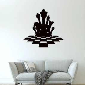 dřevo života Dřevěná dekorace na stěnu Šachy Barevný vzor: Černá, Rozměry (cm): 40x40