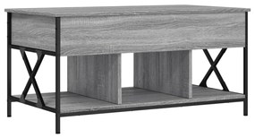 Konferenční stolek šedý sonoma 100 x 55 x 50 cm kompozit a kov - Default Title
