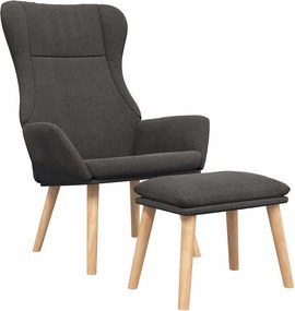 Relaxační křeslo s podnožkou tmavě šedé textil 3097883