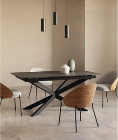 Rozkládací jídelní stůl s přídavnou deskou se skleněnou deskou 90x160 cm Atminda – Kave Home