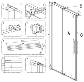 BPS-koupelny Posuvné sprchové dveře HYD-ATA-CH-A 120 chrom/transparent pro instalaci do niki - bez vaničky