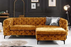 Designová sedačka Rococo 235 cm hořčicový samet