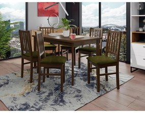 Rozkládací jídelní stůl se 6 židlemi AL15, Barva dřeva: sonoma-L, Potah: 26x - Kronos 22