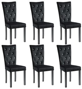 Jídelní židle 6 ks černé samet - Default Title