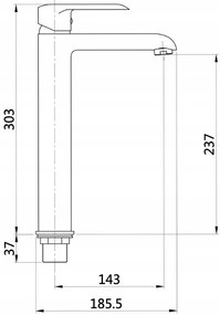 Invena Siros, vysoká umyvadlová baterie, chromová, BU-90-W01-A