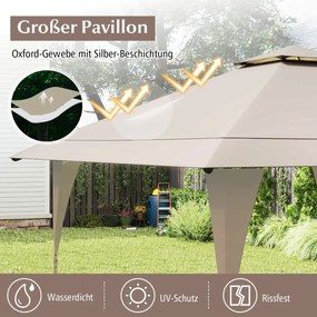 Costway Pop Up Pavilon s dvojitou střechou a kovovým rámem Výškově nastavitelný