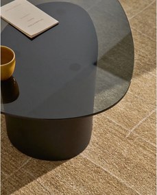 Černý konferenční stolek se skleněnou deskou 74x81,5 cm Olir – Kave Home