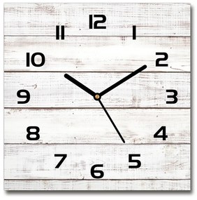 Wallmuralia Skleněné hodiny na stěnu Dřevěná stěna 30x30 cm