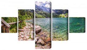 Vícedílný obraz 3D Pohled Na Jezero V Tatrách Nedostatek Nedostatek Plátno Canvas 150x90