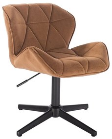 LuxuryForm DESIGN Otočná židle MILANO VELUR na černém kříži - medová