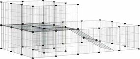 36panelová ohrádka pro zvířata s dvířky černá 175 x 105 x 70 cm ocel 3114062
