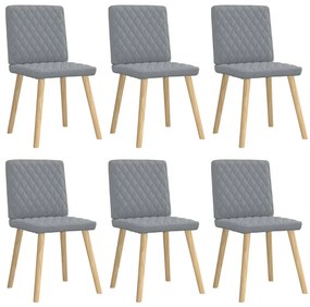 Jídelní židle 6 ks světle šedé textil 3315491