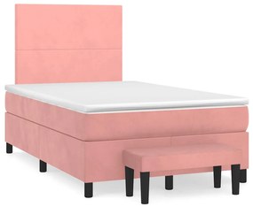 Box spring postel s matrací růžová 120x190 cm samet 3270462