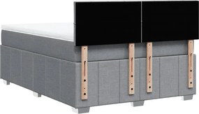 Box spring postel s matrací světle šedá 160 x 200 cm textil 3287119